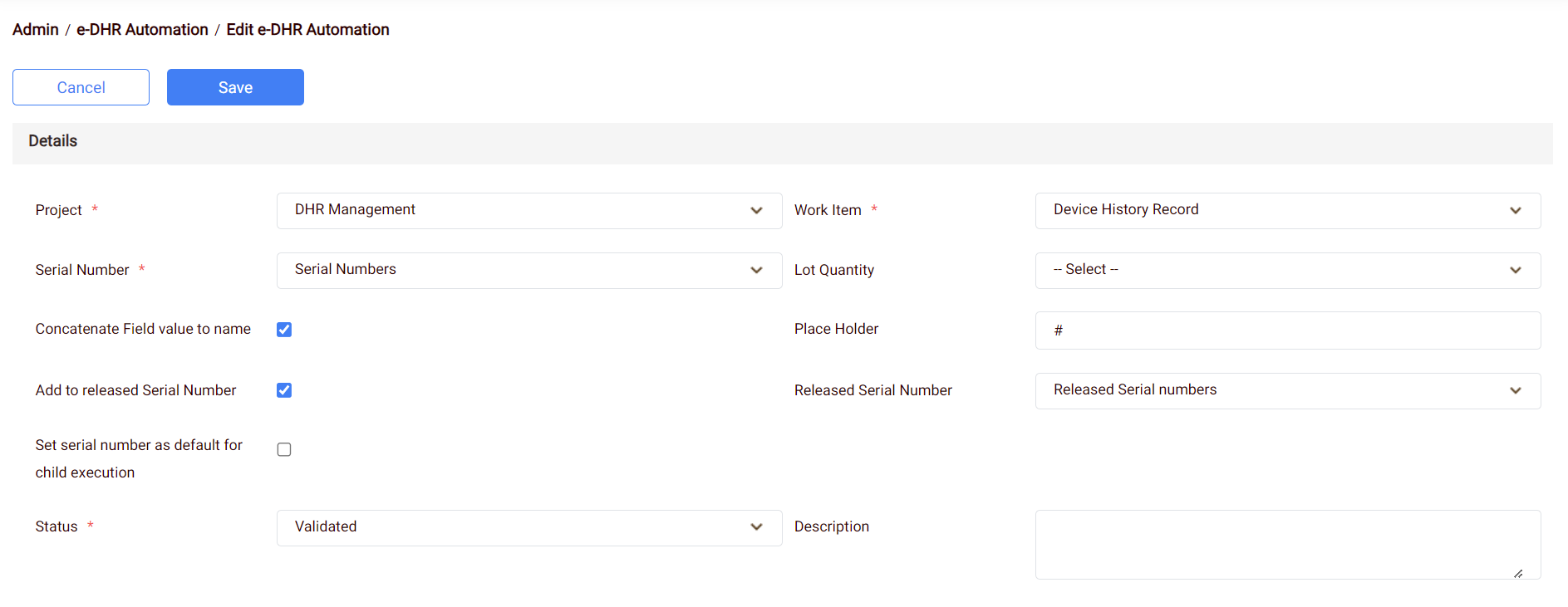 Adding new e-DHR Automation - Orcanos Helpcenter