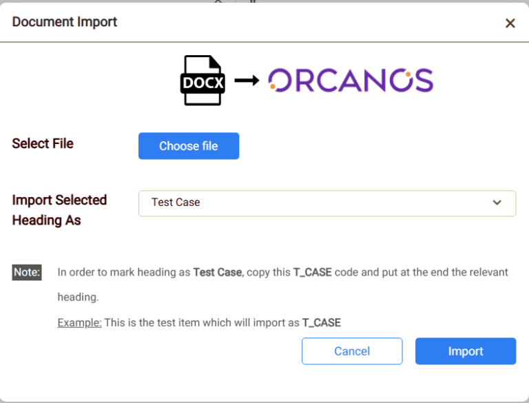 Import from MSWord to Orcanos ALM - Orcanos Helpcenter