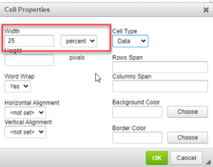 How to adjust the Cell Width in User Defined Tables - Orcanos Helpcenter