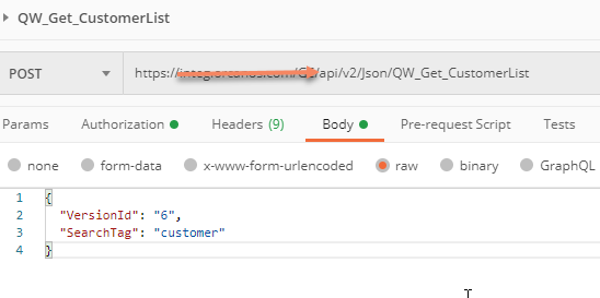 QW_Get_CustomerList - Orcanos Helpcenter